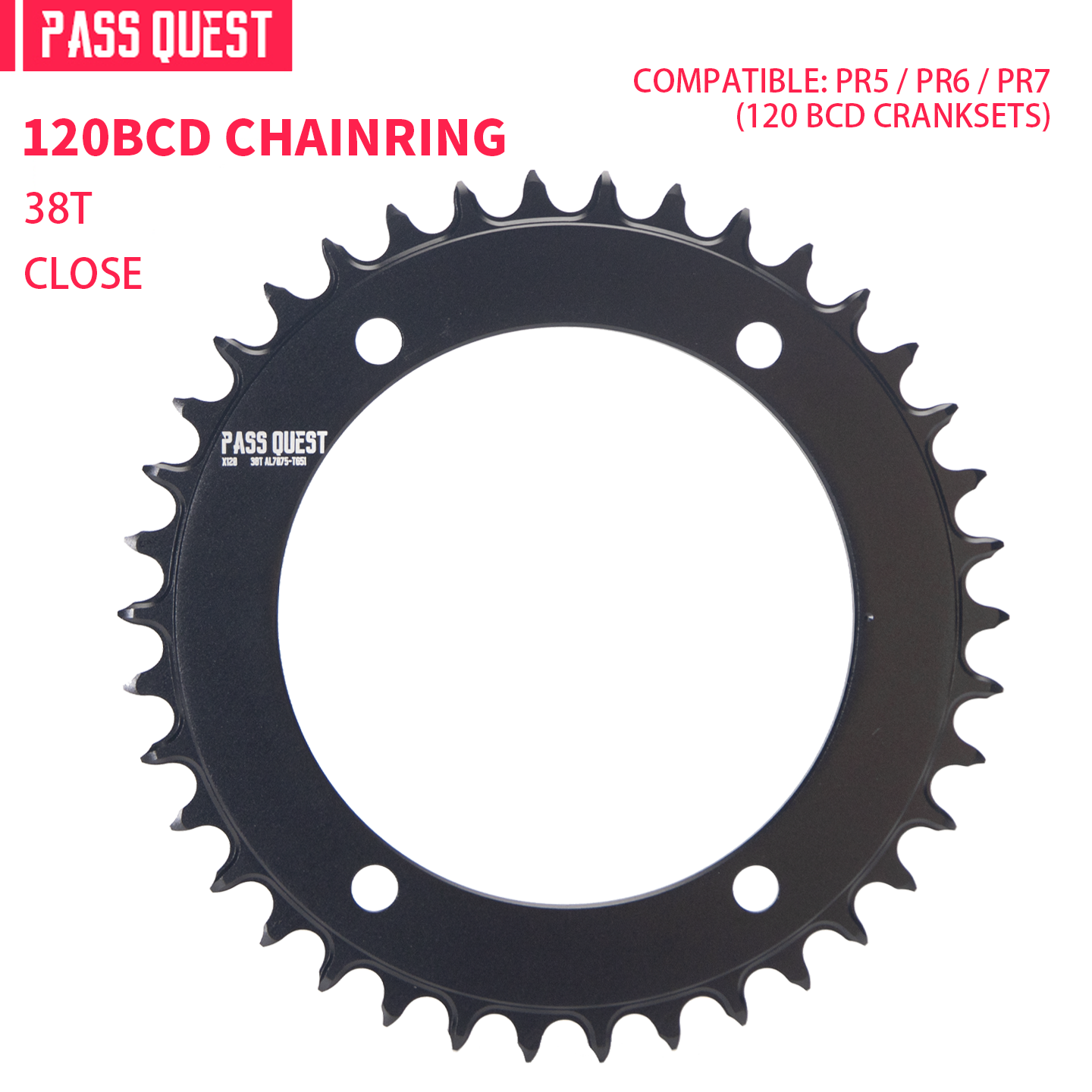 X120BCD (4-bolt AERO) for SENICX PR5 round narrow wide sprockets 38-58 ...